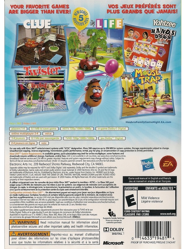 Hasbro Family Game Night 3 Xbox 360